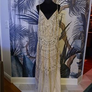 ASOS | Dresses | Asos Cream Maxi Dress With Silver Accents | Poshmark